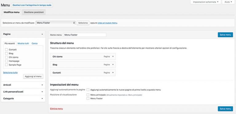 Come creare un menu aggiuntivo nel tuo sito WordPress